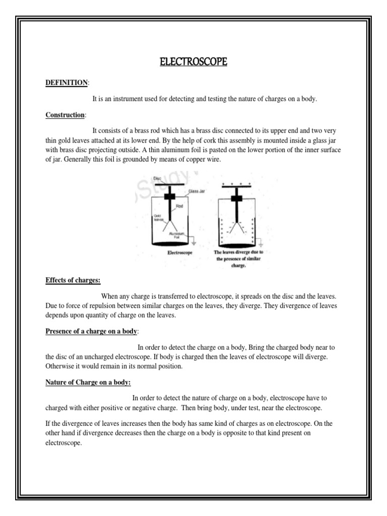 Electroscope | PDF