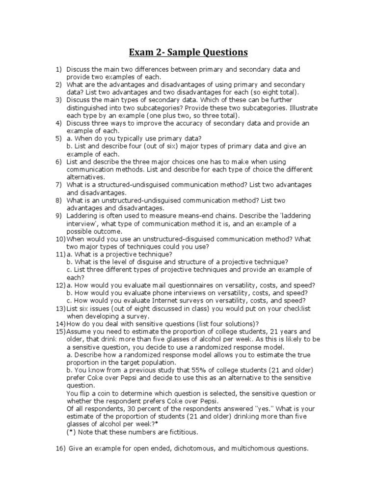 Final Exam Practice Questions PDF | PDF | Sampling (Statistics ...