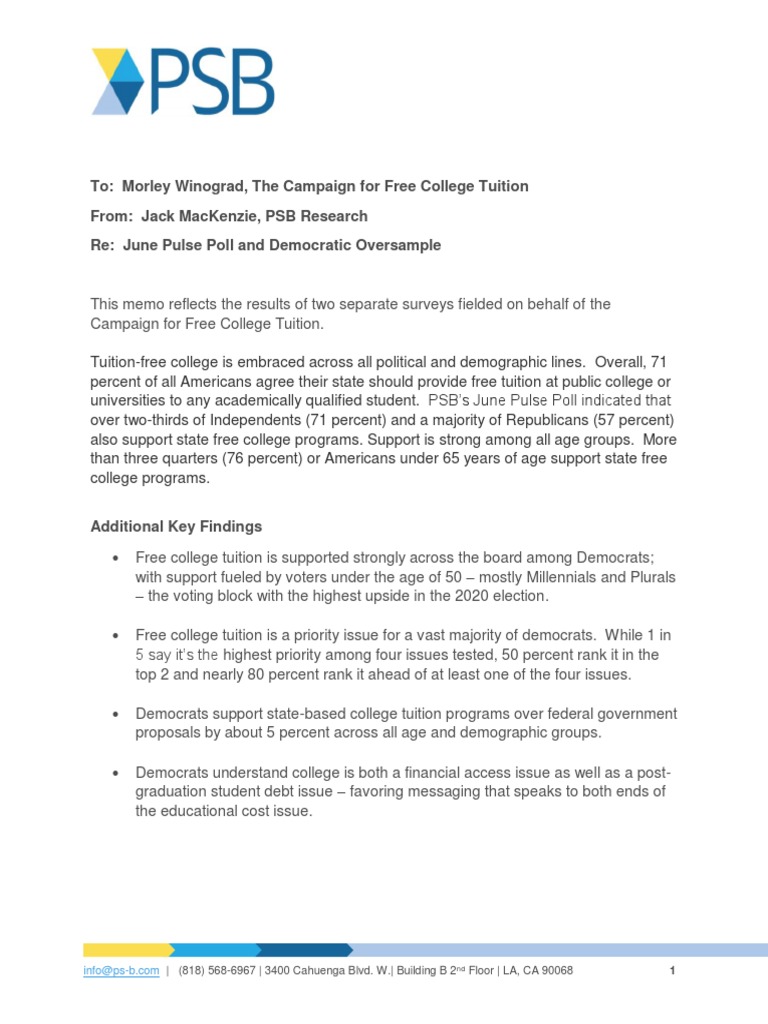 CFCT-PSB Polling Results Memo - June 2019 | PDF | Democratic Party ...