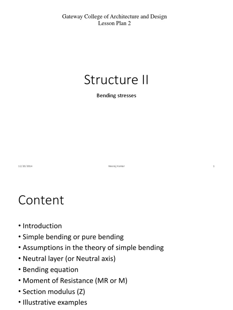 Structure II: Gateway College of Architecture and Design Lesson Plan 2 ...