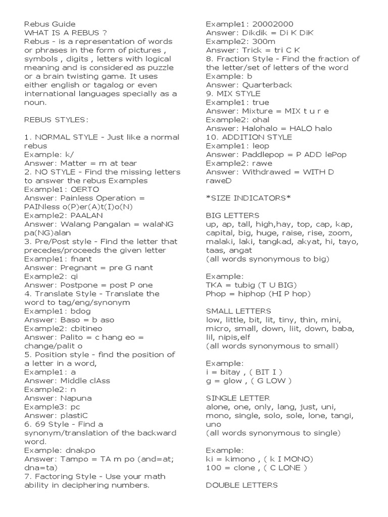 Rebus Guide | PDF | Nature