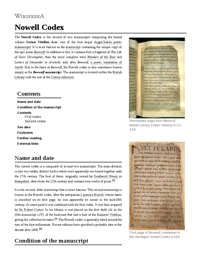 Nowell Codex | PDF | Manuscript | Books