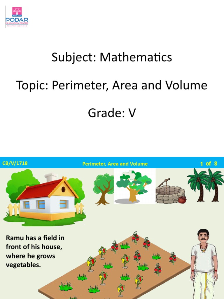 CB V Math Perimeter Area Volume 1 | PDF | Area | Volume
