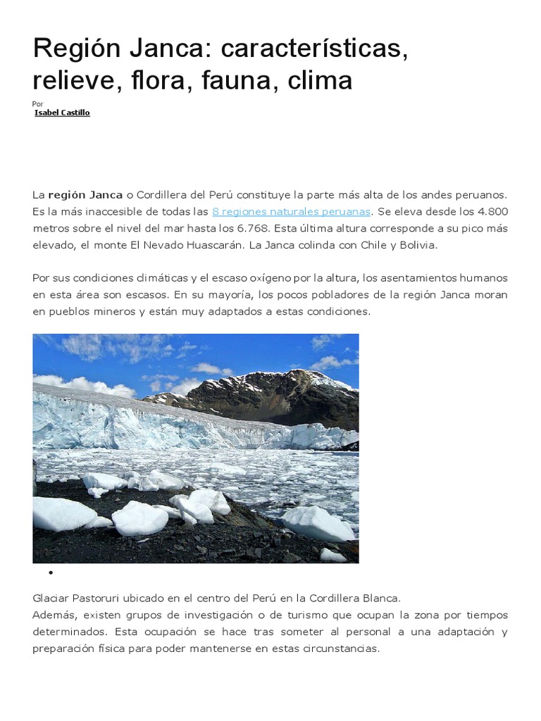 Región Janca | PDF | Andes | Perú