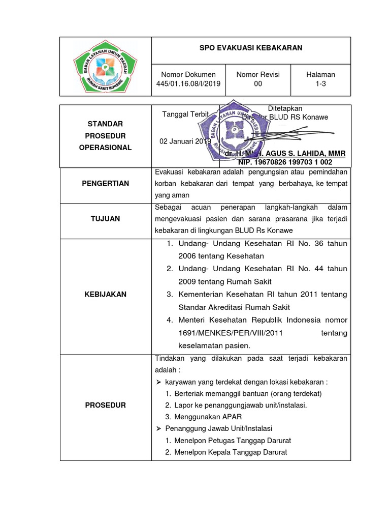Spo Evakuasi Kebakaran | PDF