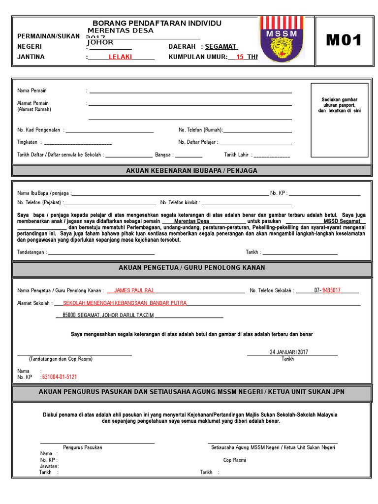 Borang M01 (Terkini) | PDF