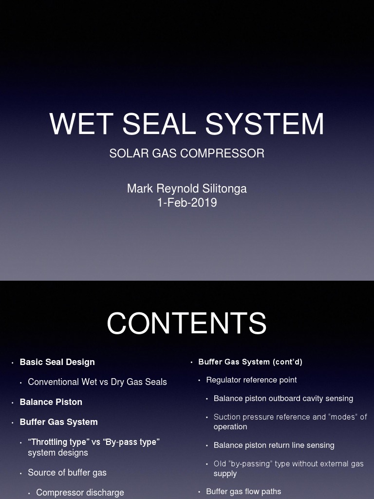 Wet Seal System: Solar Gas Compressor | Download Free PDF | Valve ...