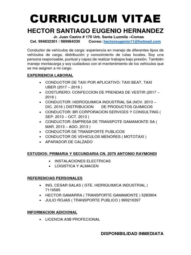 Curriculum Vitae Hector | PDF