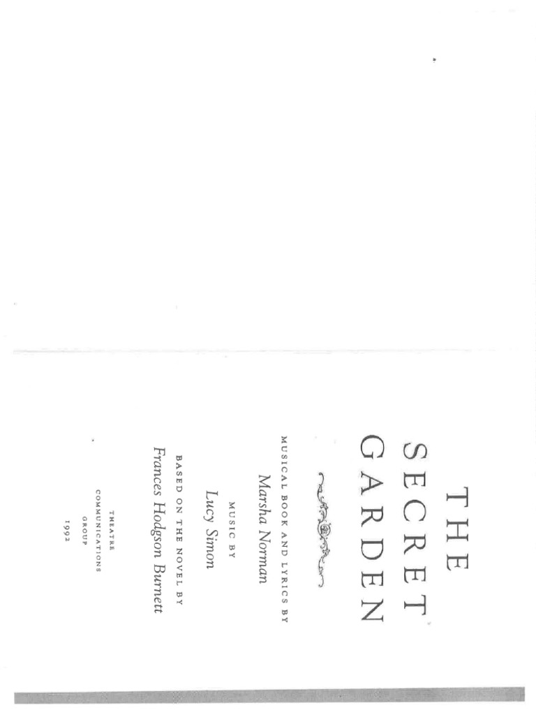 Secret Garden Script Musical PDF | PDF