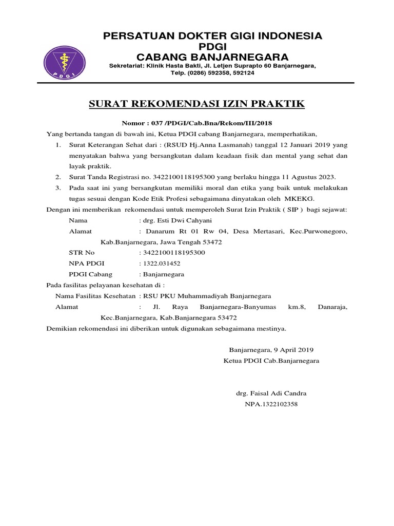 Surat Permohonan Pencabutan Sip 2 | PDF