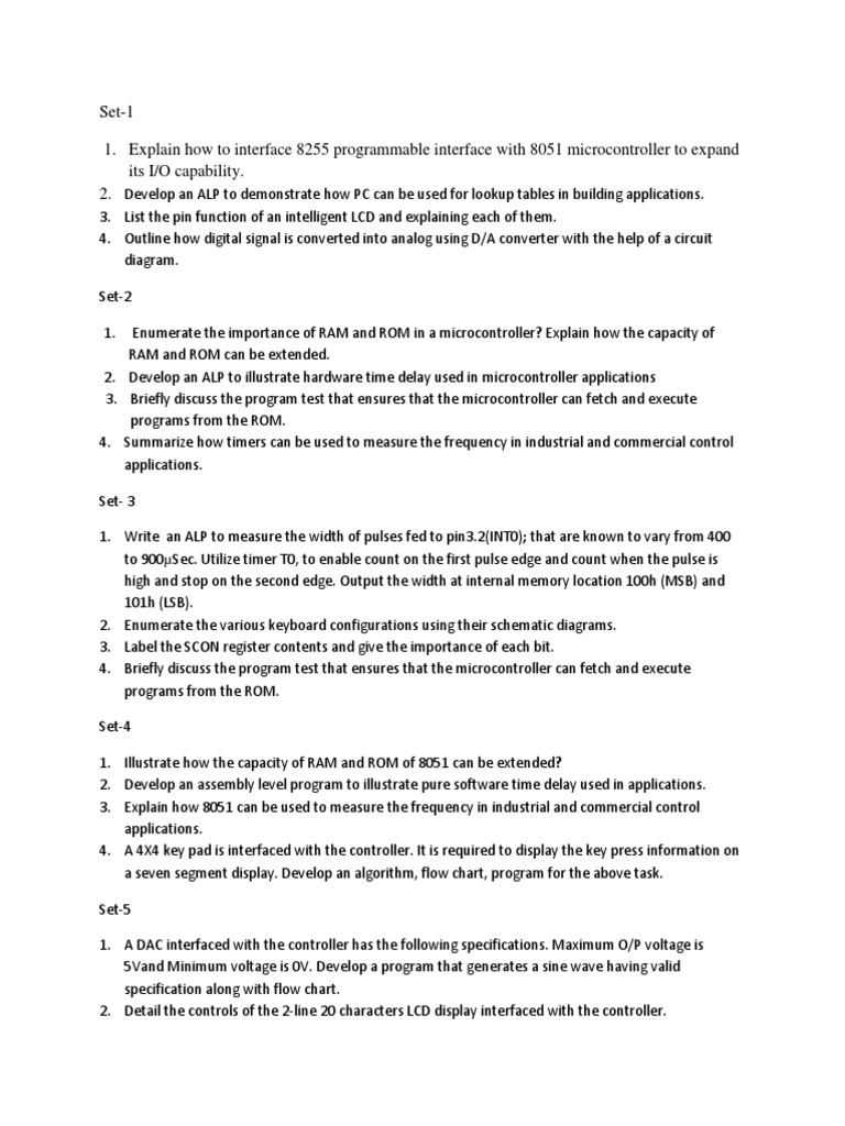 Set-1 1. Explain How To Interface 8255 Programmable Interface With 8051 ...