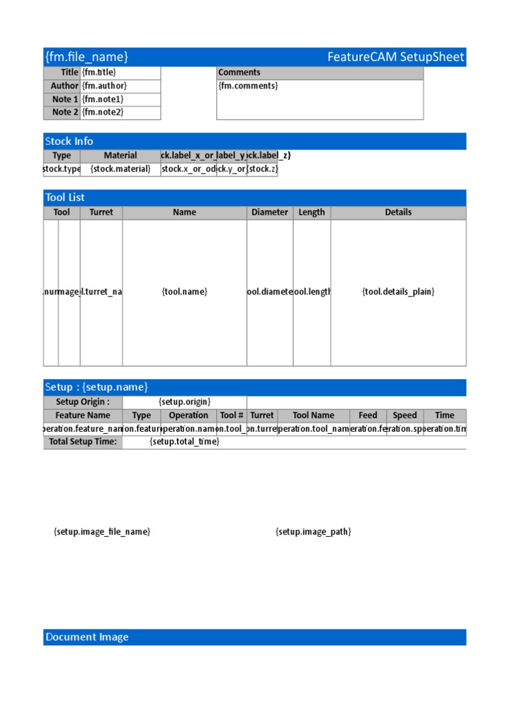 Setup Sheet | PDF | Industrial Processes | Crafts