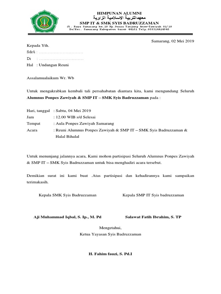 Undangan Reuni | PDF