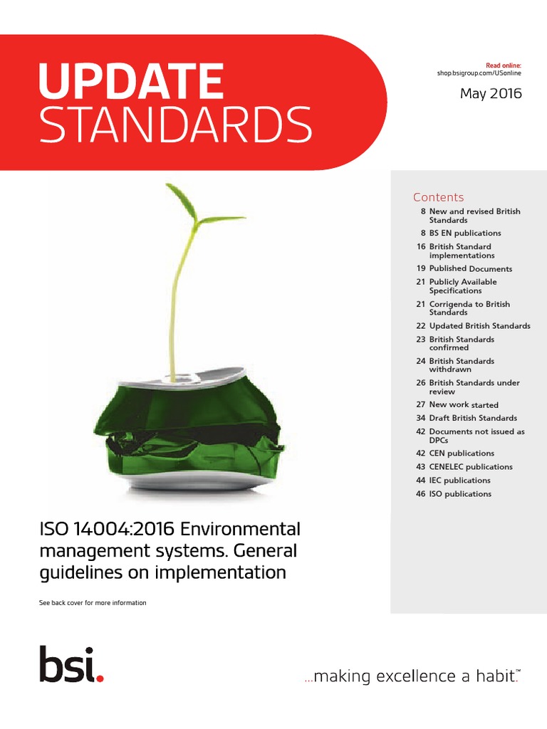 BSI Update Standards May 2016 | PDF | International Organization For ...