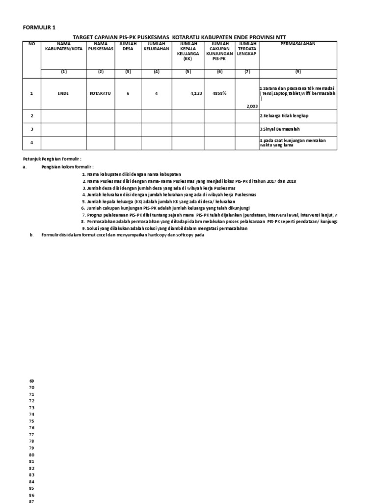 Form Evaluasi Pis PK Kotaratu | PDF