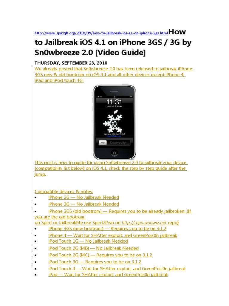 How To Jailbreak iOS 4 | PDF | Ios | Mobile Technology