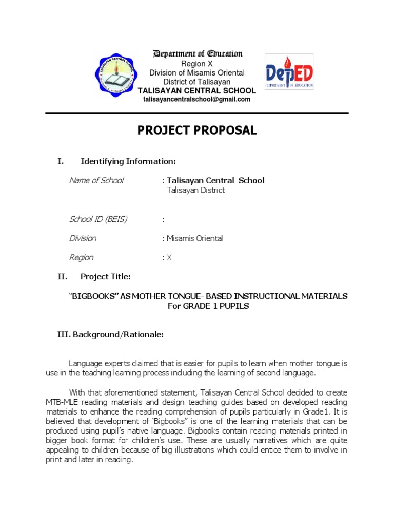 Project Prop With Action Plan | PDF | Reading Comprehension ...