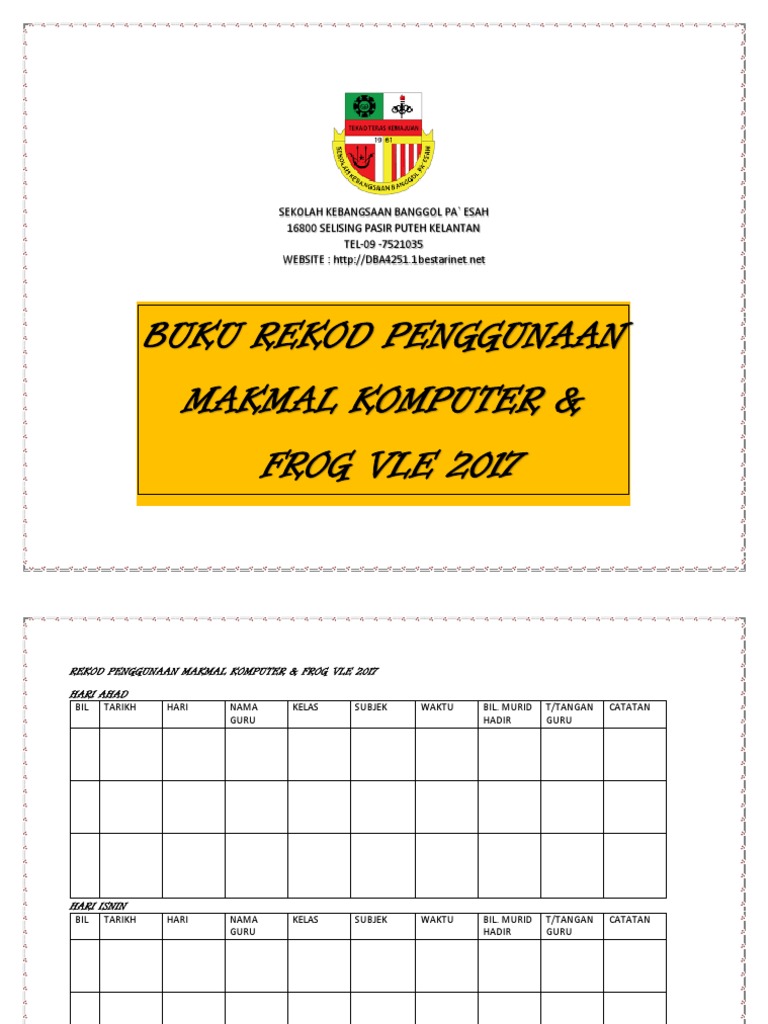 Rekod Penggunaan Makmal Komputer | PDF | Karier & Perkembangan | Bisnis