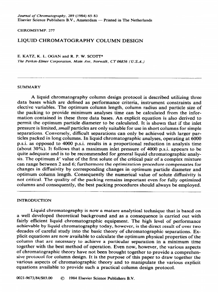 Design Columns HPLC | Download Free PDF | Chromatography | High ...