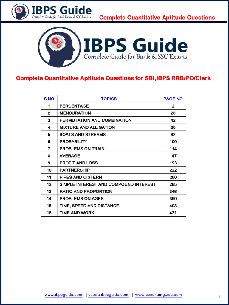 Complete Quantitative Aptitude Questions Complete Quantitative Aptitude