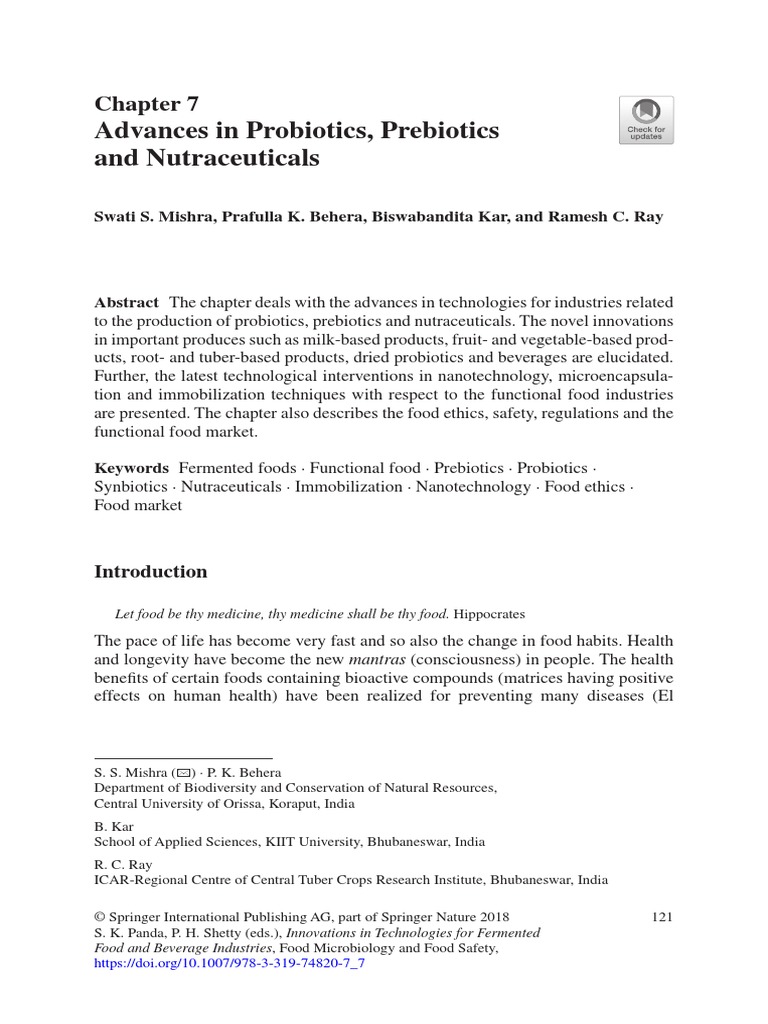 Advances in Probiotics, Prebiotics and Nutraceuticals | PDF | Probiotic ...