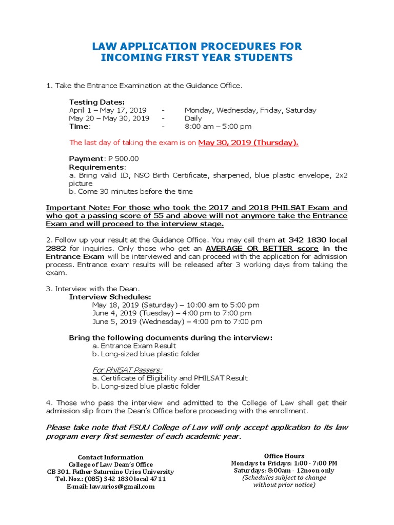 Law Application Procedures AY1920 0429 | PDF | University And College ...