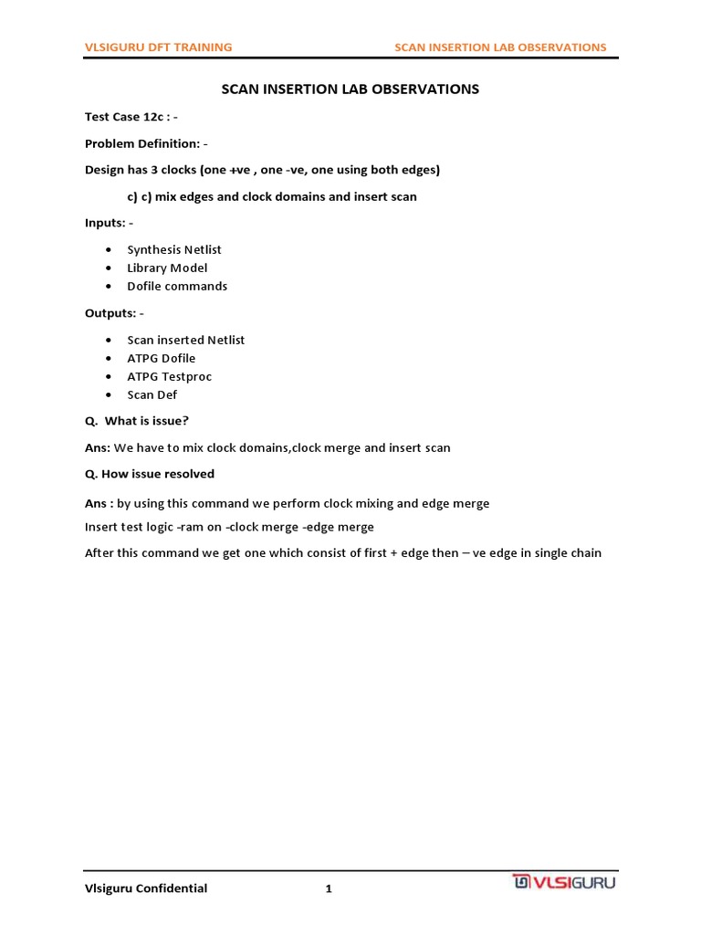 Scan Insertion Lab Observations: Vlsiguru DFT Training | Download Free ...
