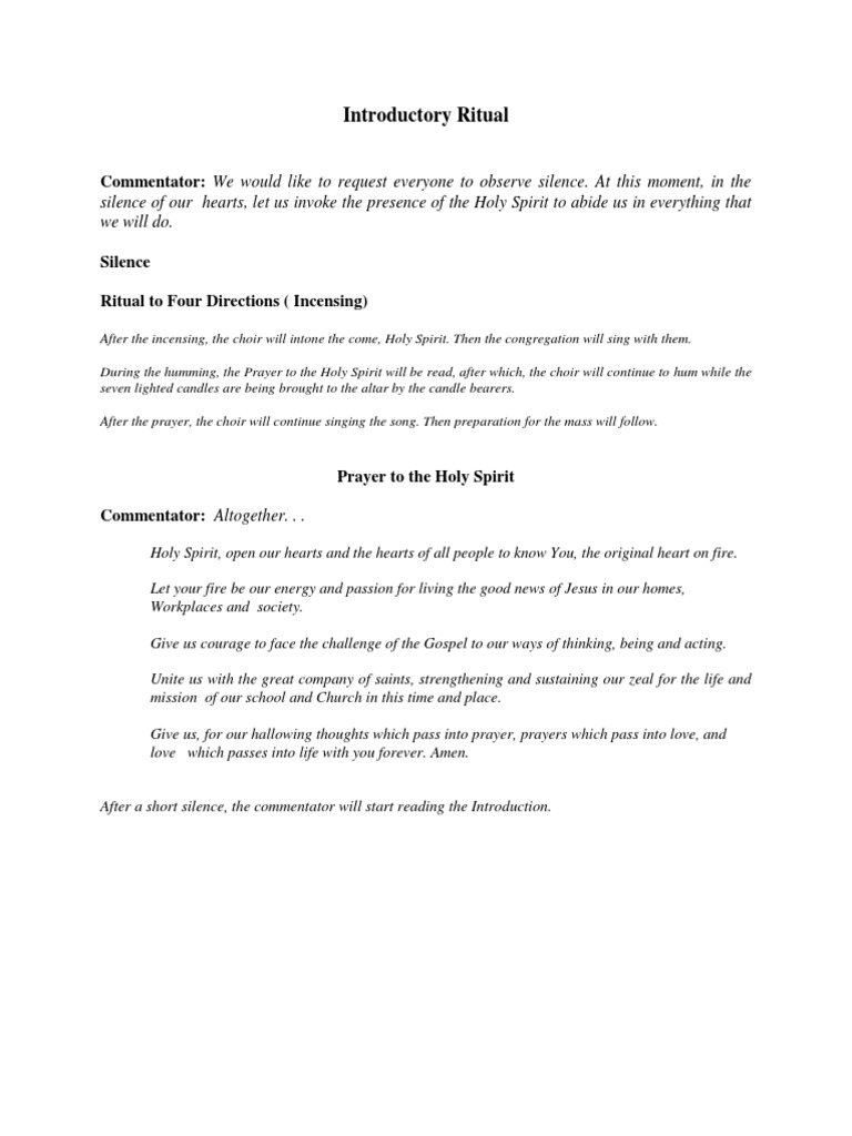 Holy Spirit Mass | PDF | God The Father | Mass (Liturgy)