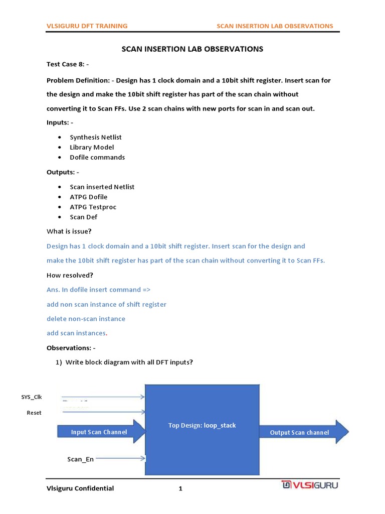 Scan Insertion Lab Observations: Vlsiguru DFT Training | PDF