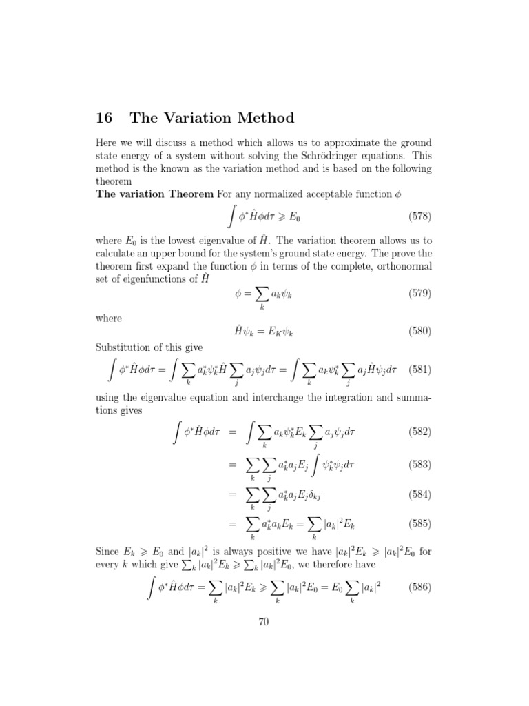 16 The Variation Method | PDF | Eigenvalues And Eigenvectors | Modern Physics