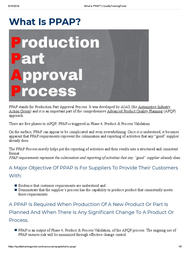 A Comprehensive Overview of Production Part Approval Process (PPAP ...