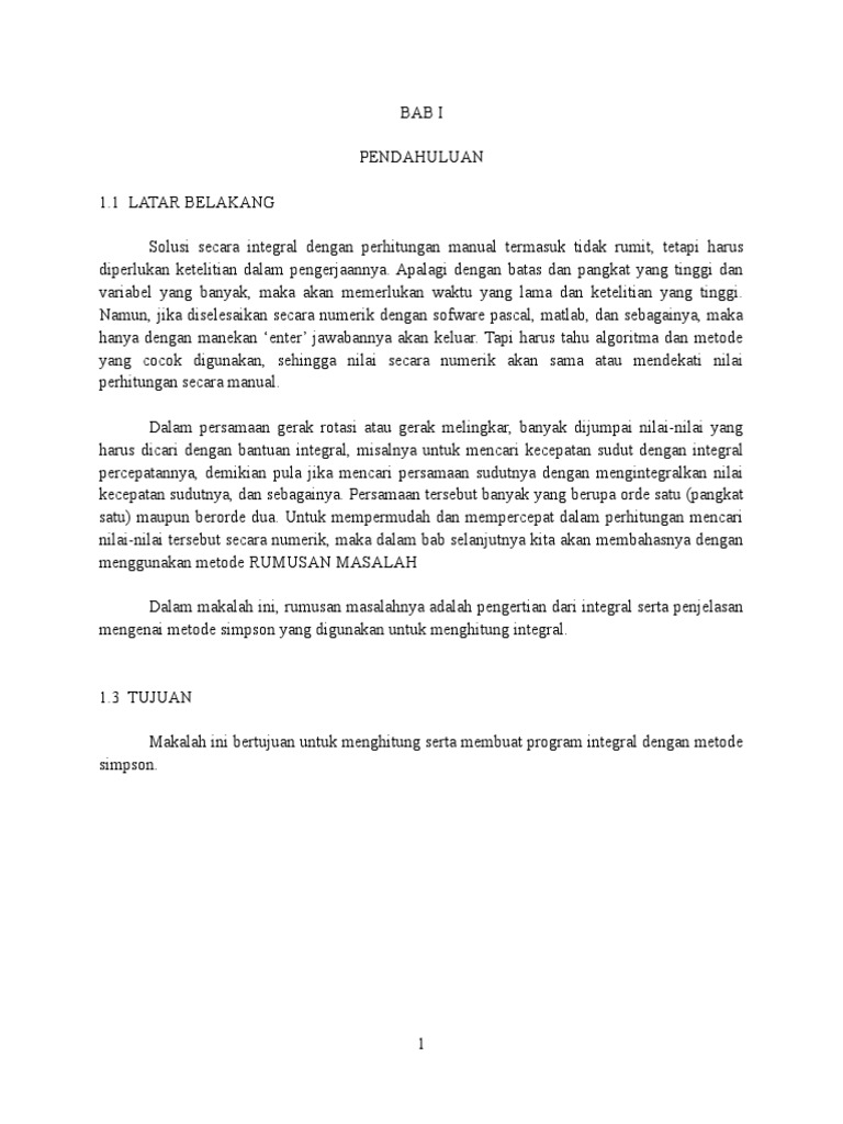 METODE SIMPSON UNTUK MENGHITUNG INTEGRAL | PDF