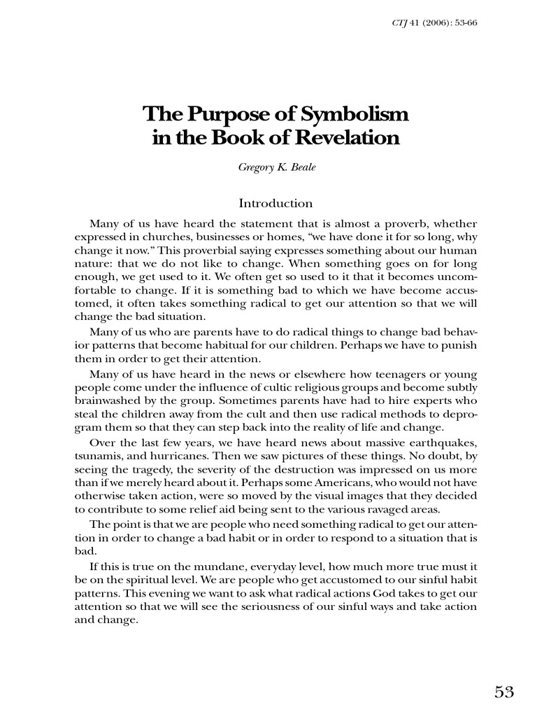 The Purpose Of Symbolism In The Book Of Revelation Pdf Book Of
