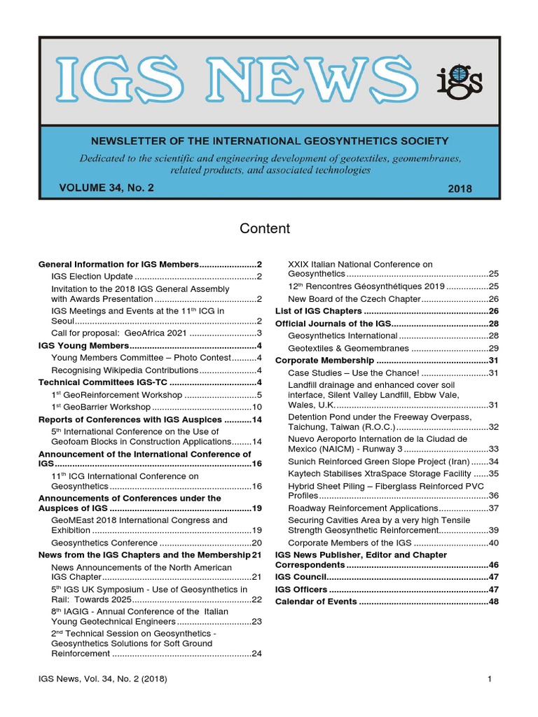 IGS News Vol34 Issue2 PDF | PDF | Soil Mechanics | Materials Science