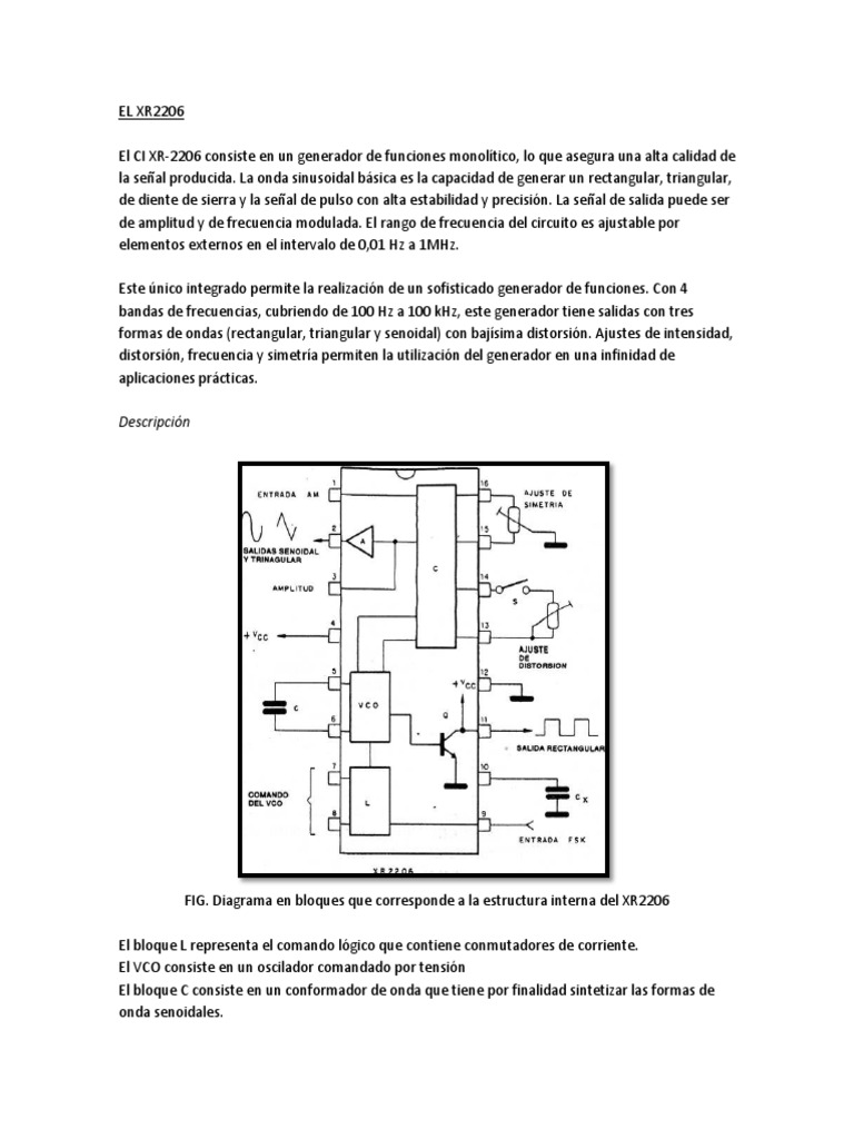 El XR2206 | PDF | Distorsión | Condensador