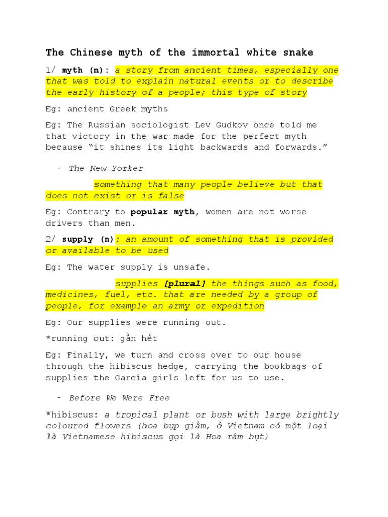 The Chinese Myth of The Immortal White Snake | PDF | Nature