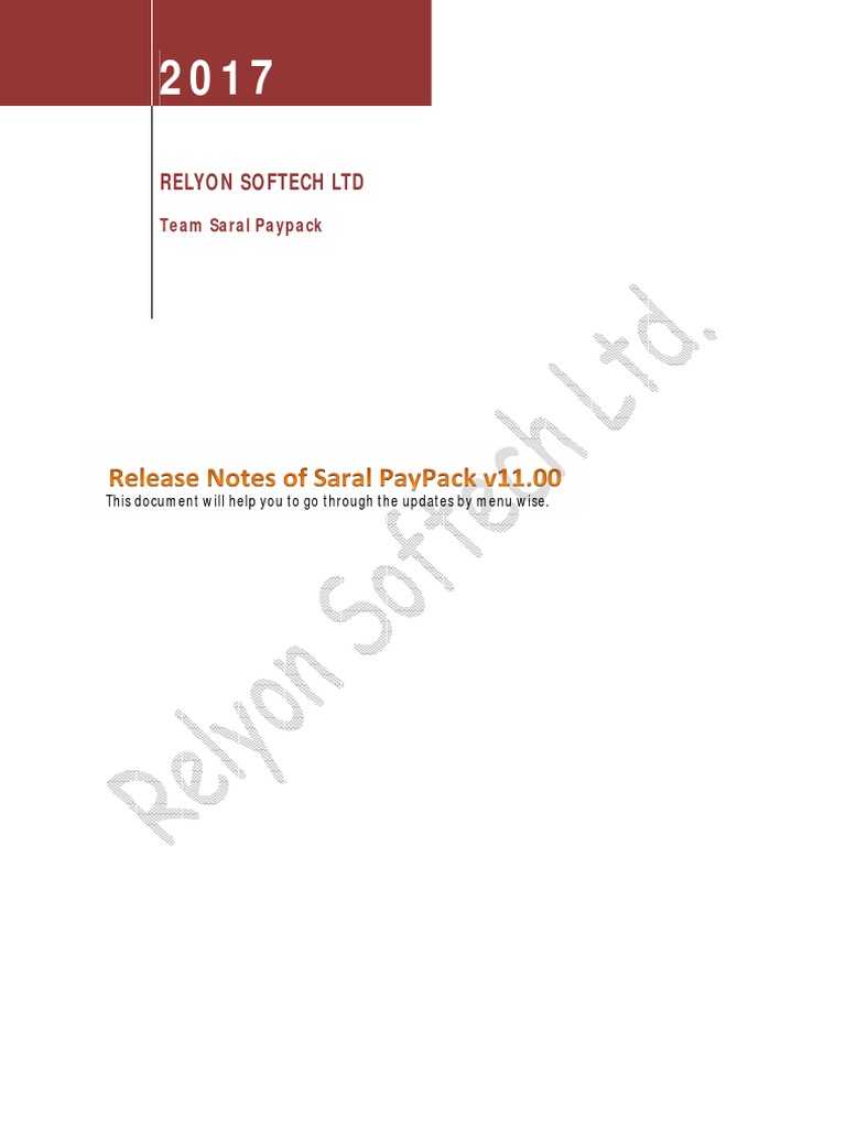Saral PayPack Version 11 | PDF | Salary | Microsoft Excel