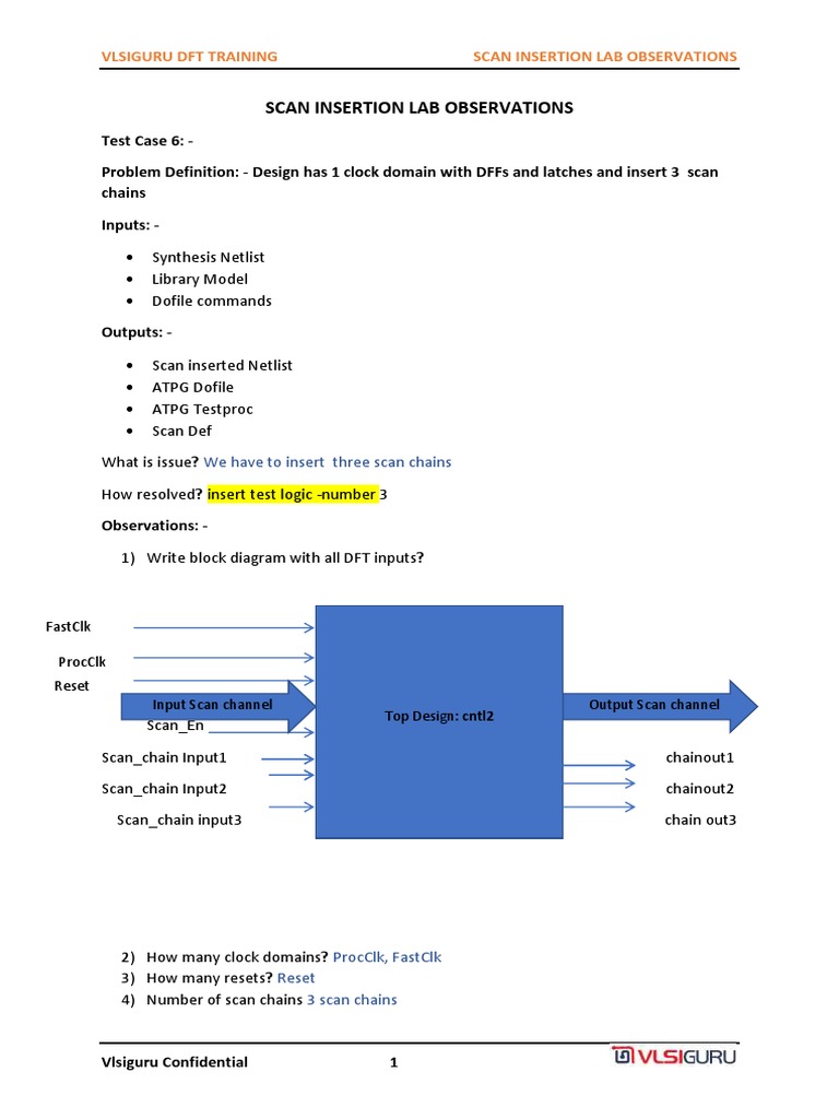 Observations and Insights from Scan Insertion Lab: Three Scan Chains ...