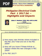 Philippine Electrical Code Part 1 2017 Edition, New Provisions and ...