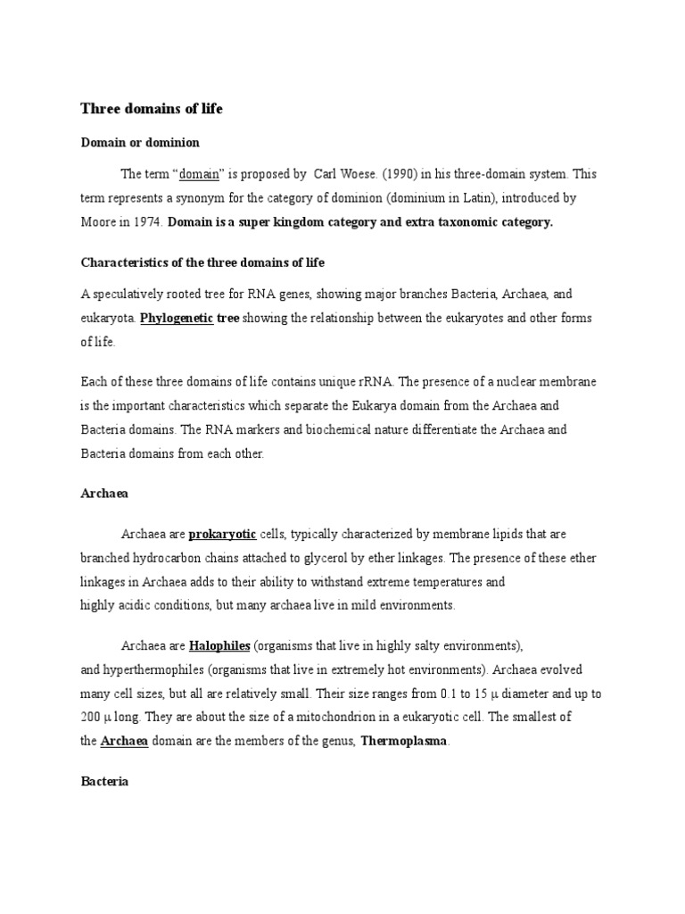 Three Domains of Life | PDF | Archaea | Biological Classification
