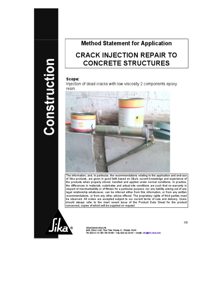 Crack Injection Repair To Concrete Structures: Method Statement For ...
