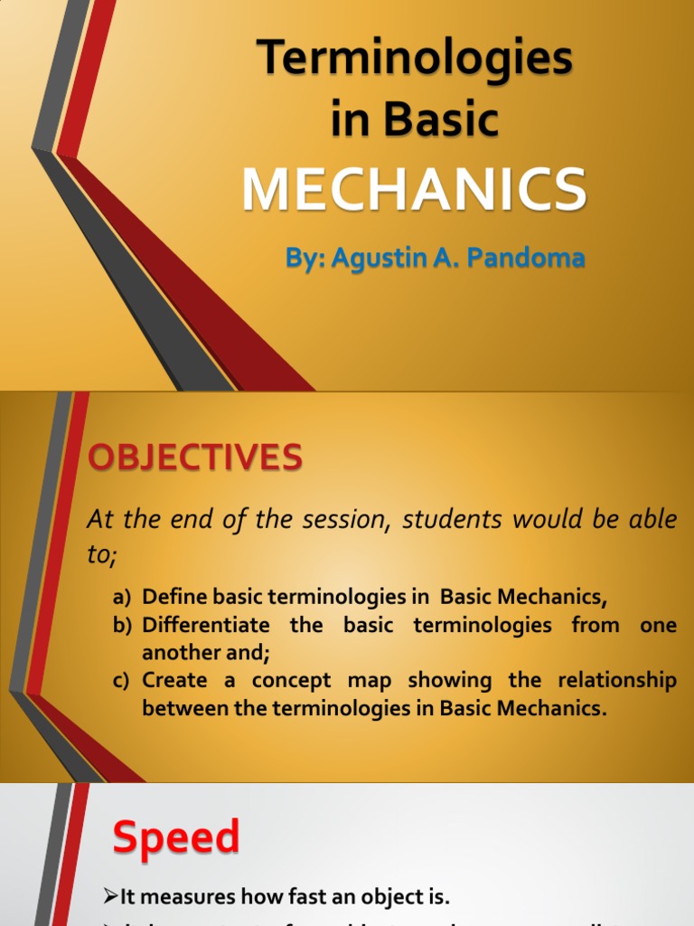MECHANICS Terminologies | PDF