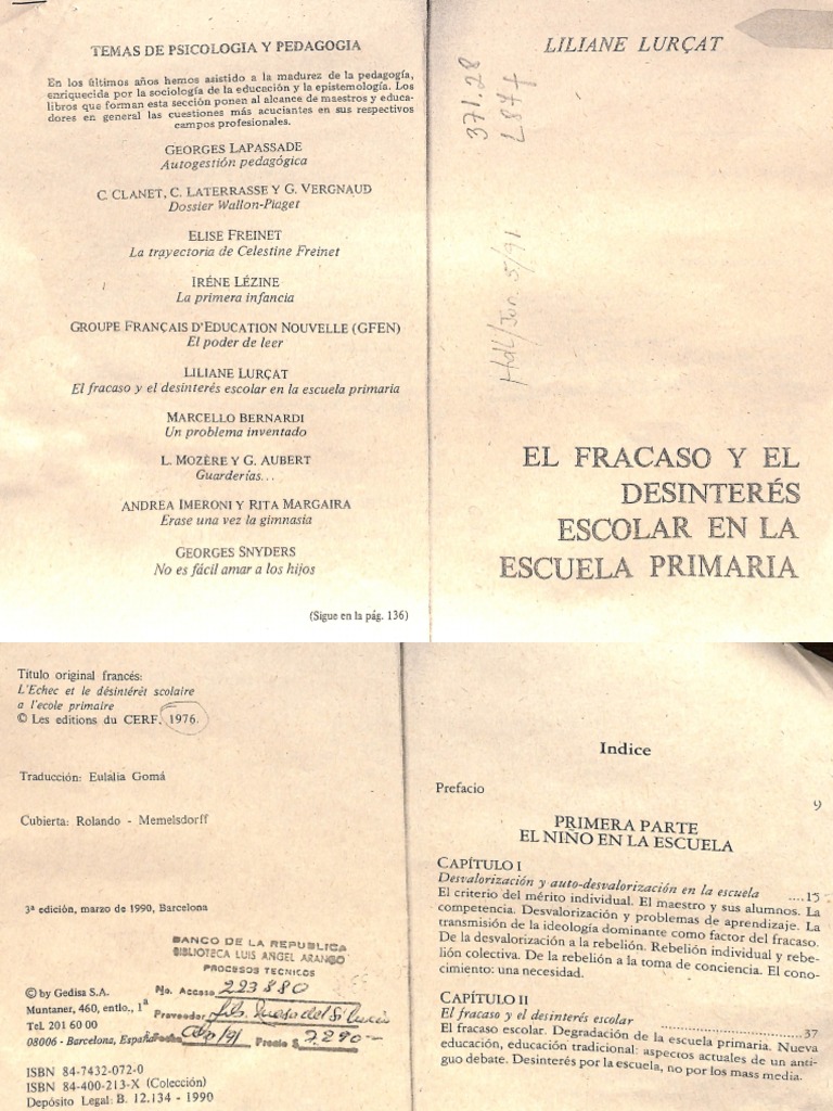 El Fracaso Escolar y Desinteres PDF | PDF