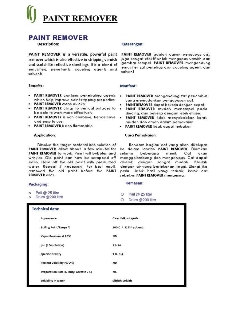 TDS MIB Paint Remover | PDF