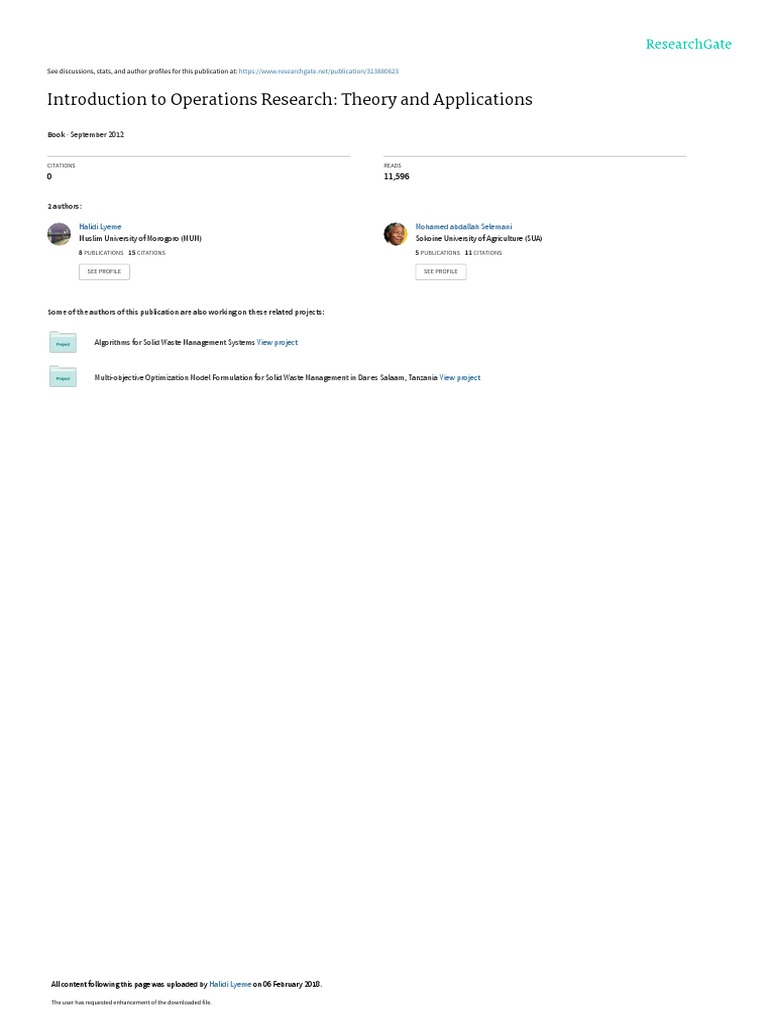 978 3 659 24241 0 PDF | PDF | Linear Programming | Mathematical Model