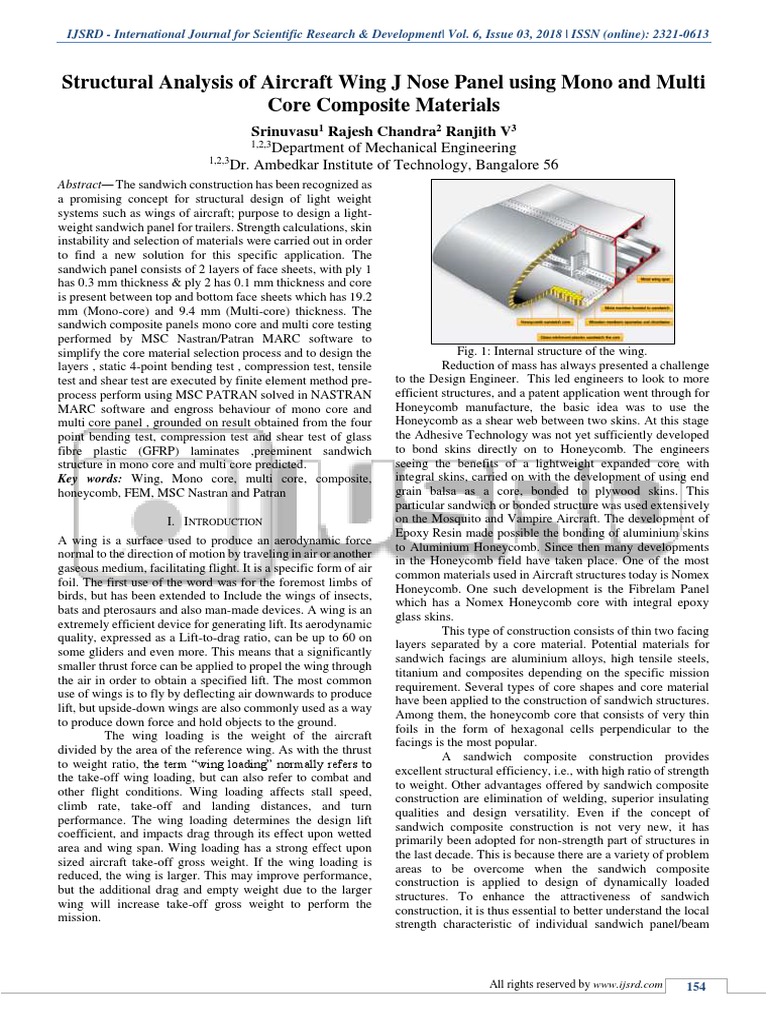 Structural Analysis of Aircraft Wing J Nose Panel Using Mono and Multi ...