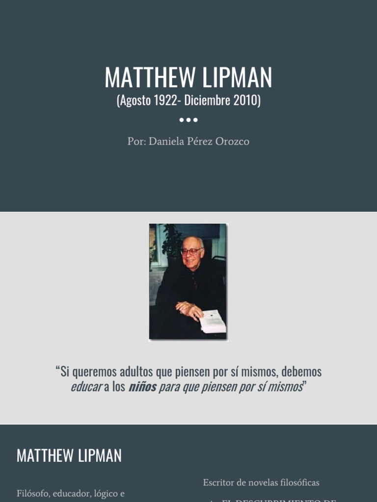 Filosofía para Niños: Legado de Lipman | PDF | Aprendizaje | Conocimiento