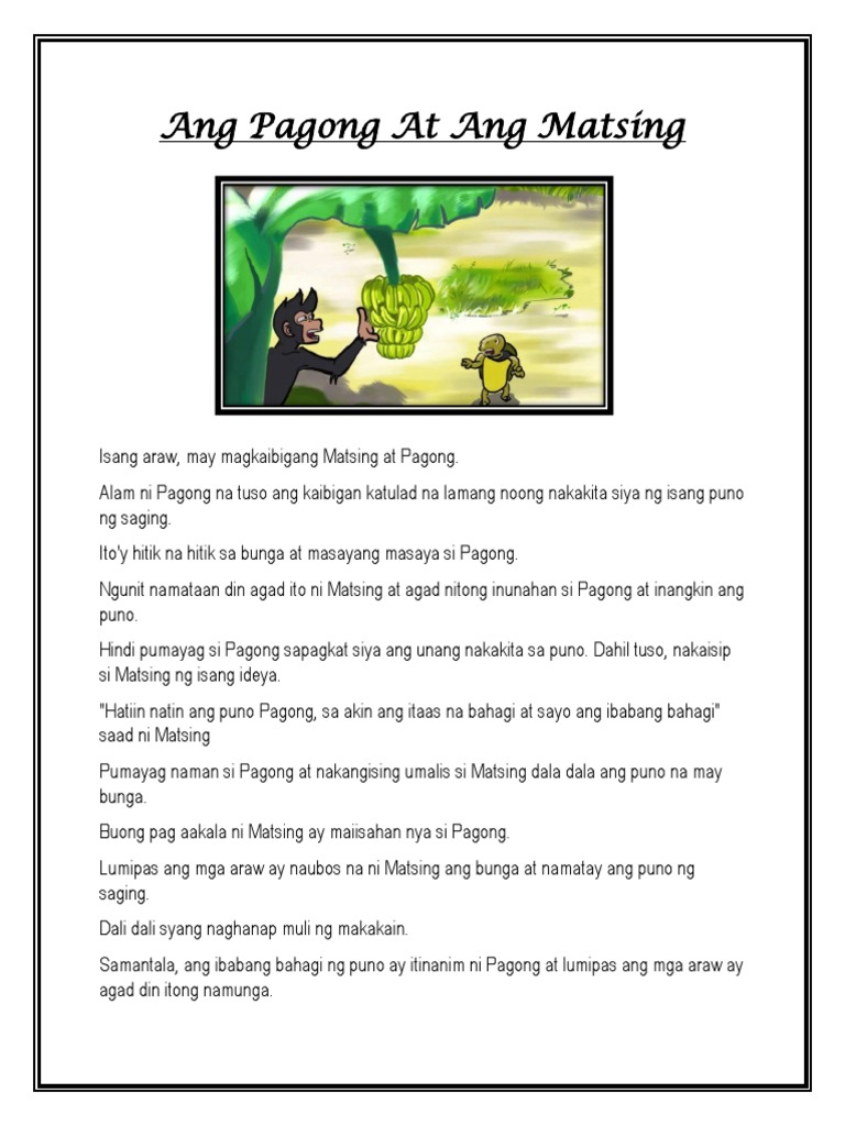 Ang Pagong at Ang Matsing | PDF