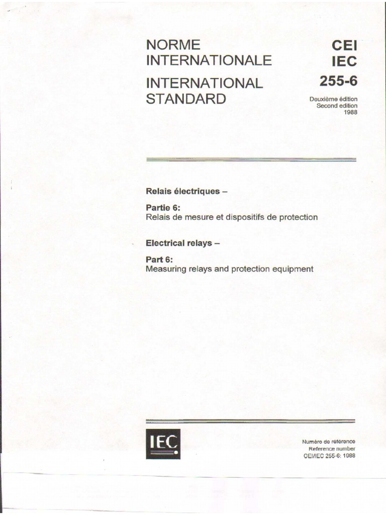 Cei Iec 255-6 International Standard | PDF