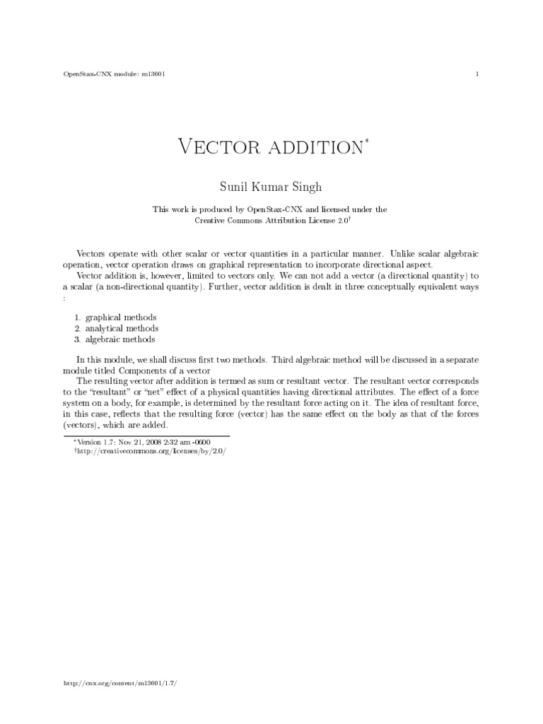Vector Addition 7 | PDF | Euclidean Vector | Sine